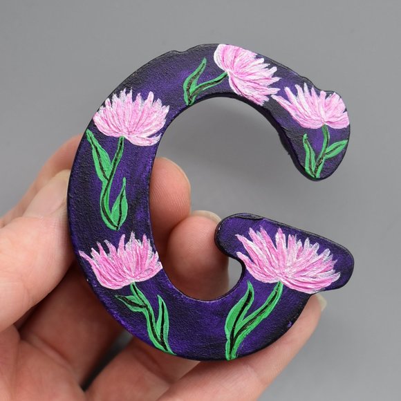 Hand Crafted | Accents | Hand Crafted Wood Letter G Magnet Hand Painted ...